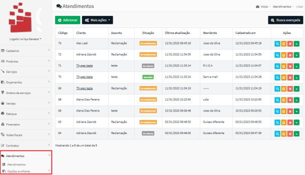 Controle de Chamados - GestãoClick